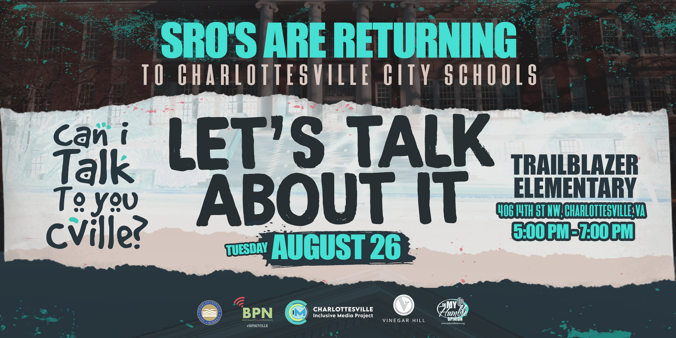 August 26: SROs Are Returning — Let's talk about it - Charlottesville ...